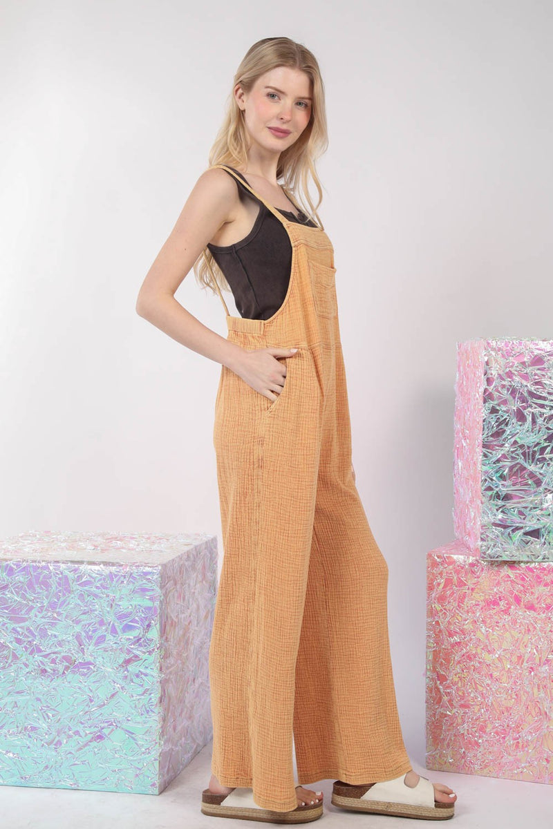 VERY J Texture Washed Wide Leg Overalls – Bella Coco Luxe