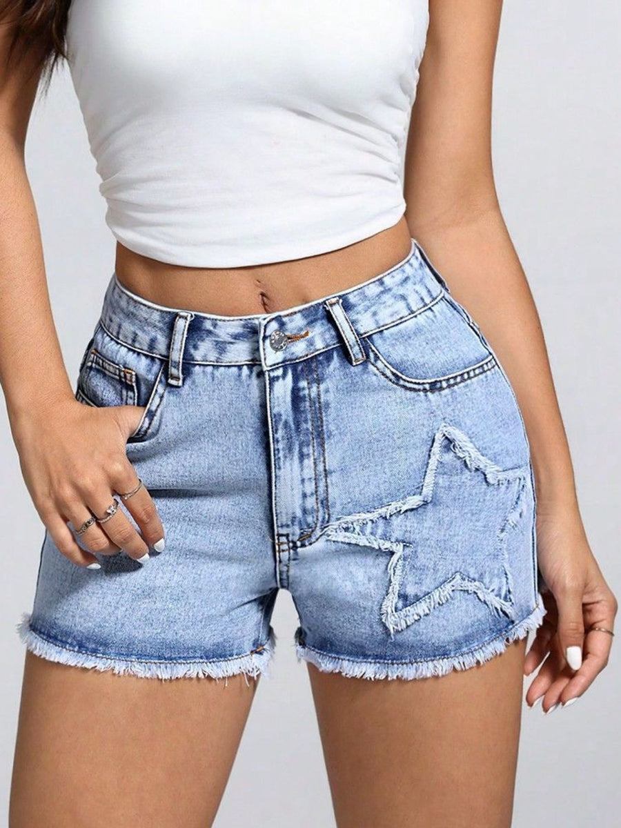 Star Raw Hem Denim Shorts – Bella Coco Luxe